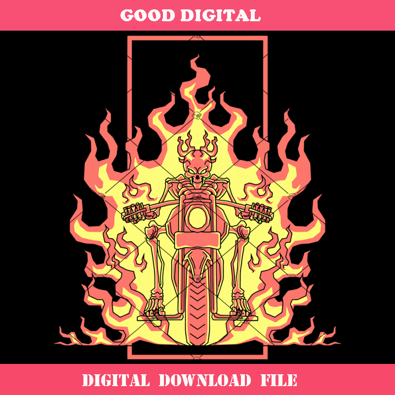 Burning Skeleton Svg, Rider From Hell Svg, Motorcycle - Inspire Uplift