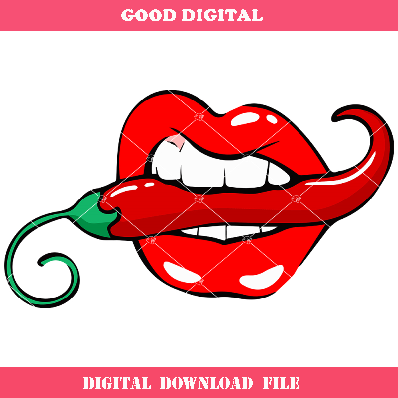 Chili Bitten Lips Svg, Lips Kiss Svg, Valentine Day Svg - Inspire Uplift