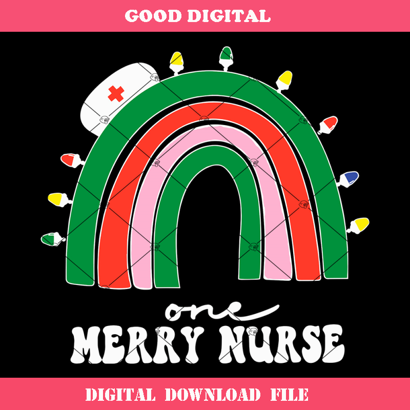 Christmas One Merry Nurse Svg, Colorful Rainbow Svg - Inspire Uplift