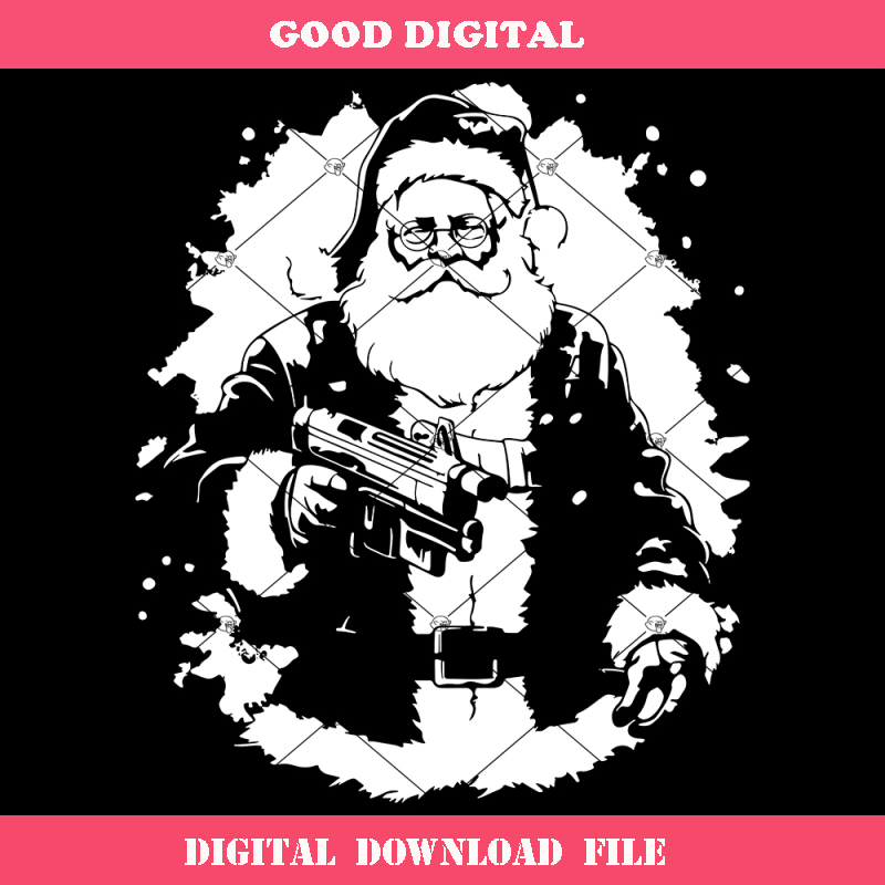Christmas Santa Claus Gun Svg, Gangster Santa Claus Svg | Inspire Uplift