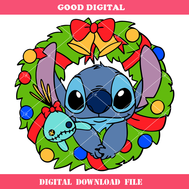 Christmas Wreath Stitch and Scrump Svg, Christmas Lights Svg | Inspire ...