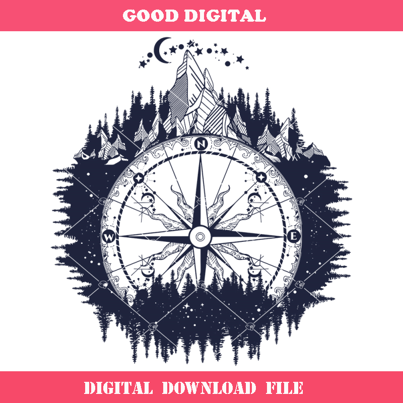 Compass Monogram Svg, Compass Rose Svg, Stay Wild Svg - Inspire Uplift