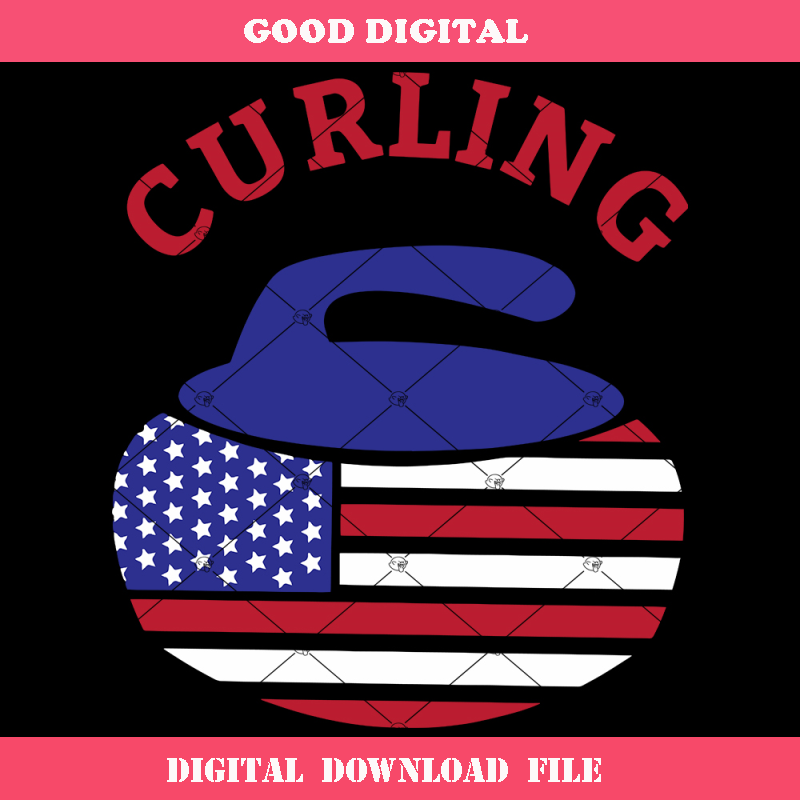 Curling American Flag Svg, Curling Svg, Winter Sports Svg - Inspire Uplift