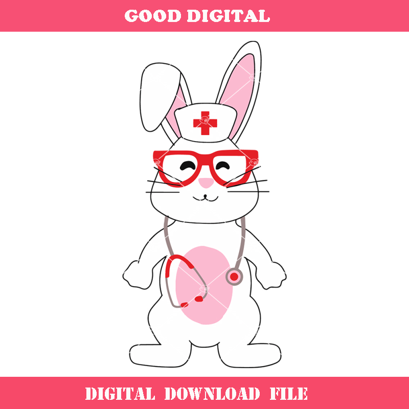 Cute Bunny Nurse Svg, Nurse Stethoscope Svg, Rabbit Nurse | Inspire Uplift