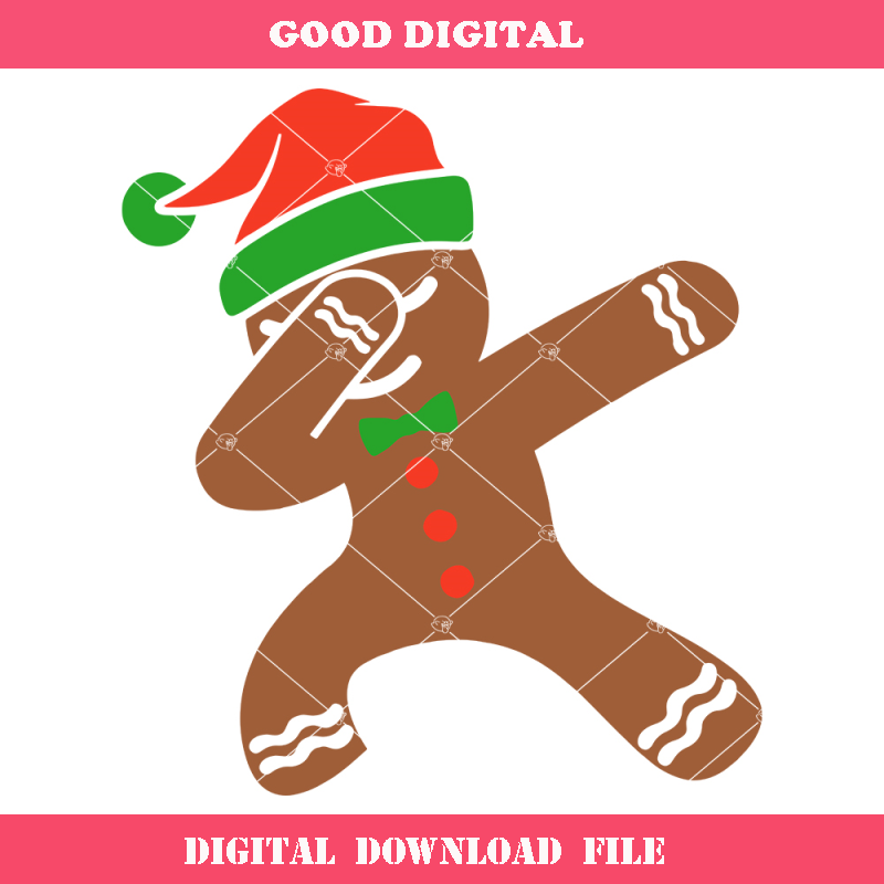 dabbing gingerbread man svg - Inspire Uplift