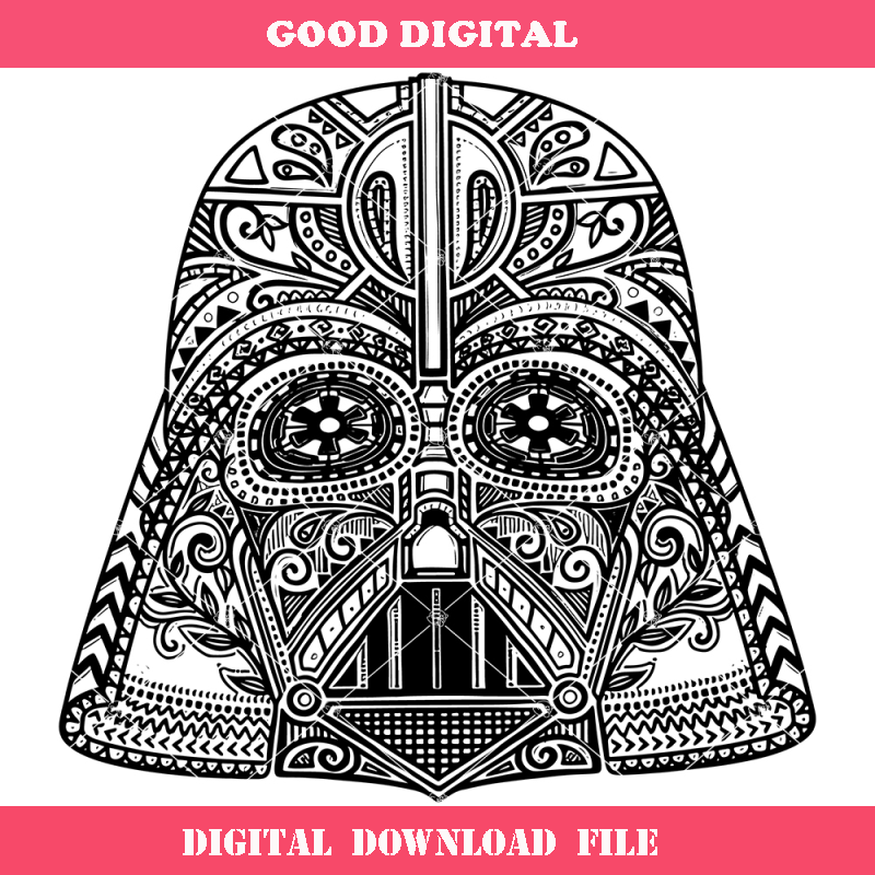 Darth Vader Helmet Sugar Skull Svg, Darth Vader Mandala Svg | Inspire ...