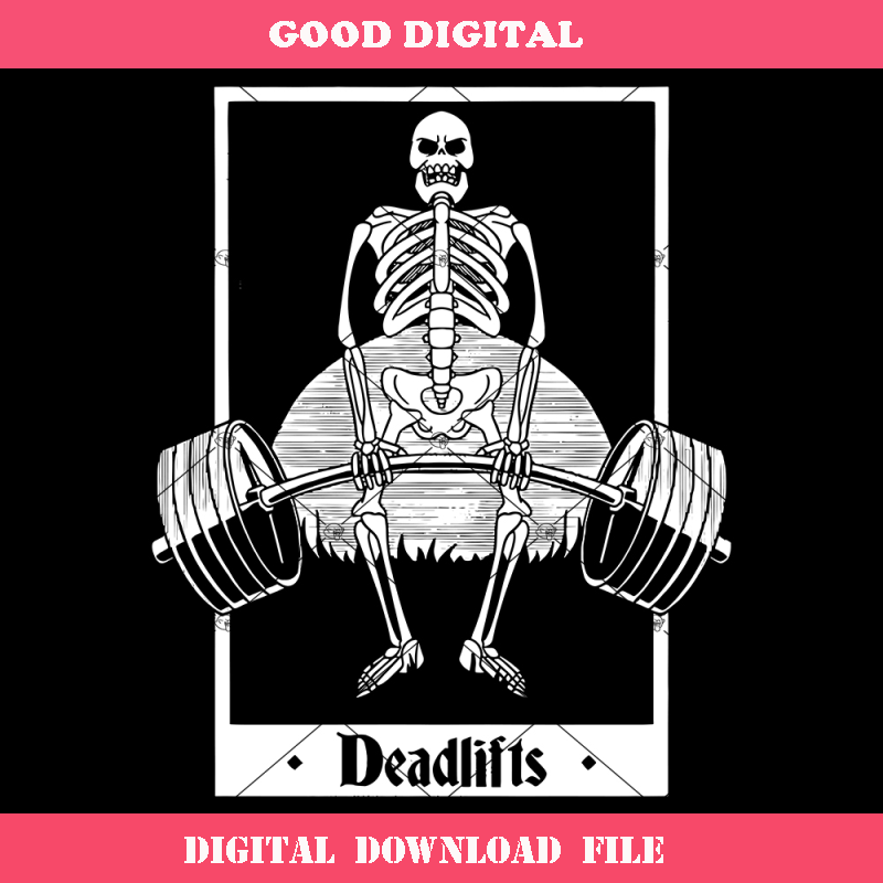 Deadlift Skeleton Svg, Skeleton Tarot Svg, Funny Gym Svg - Inspire Uplift