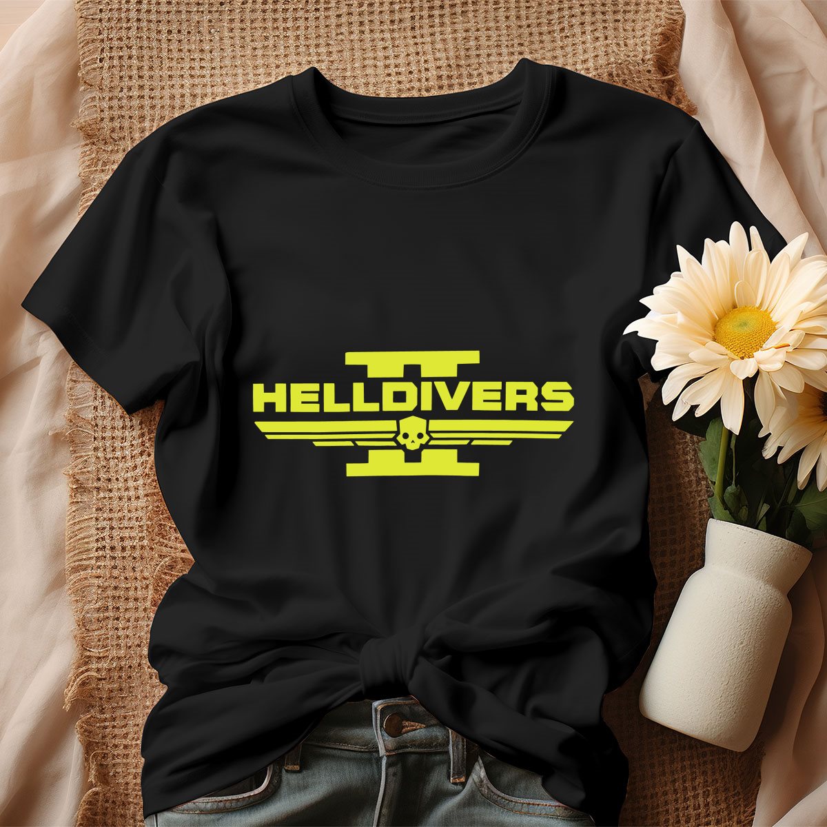 Retro Helldivers 2 Logo Squad Based Shooter Shirt - Inspire Uplift