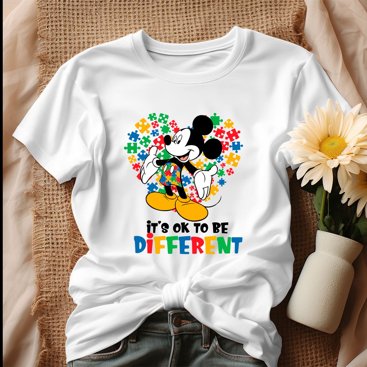 Mickey Mouse Autism Its Ok To Be Different Shirt | Inspire Uplift
