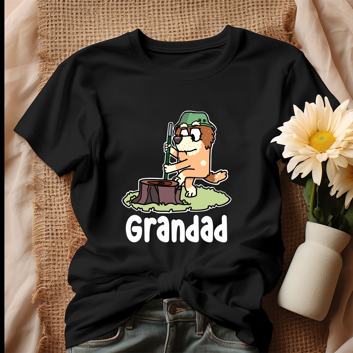 Retro Bluey Grandad Family Cartoon Shirt | Inspire Uplift