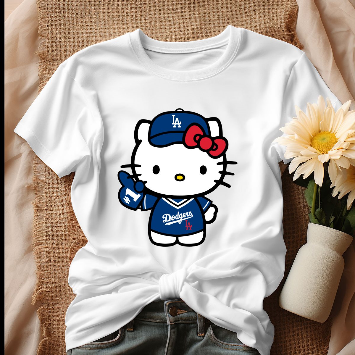 Cute Hello Kitty Baseball LA Dodgers Shirt Tshirt | Inspire Uplift