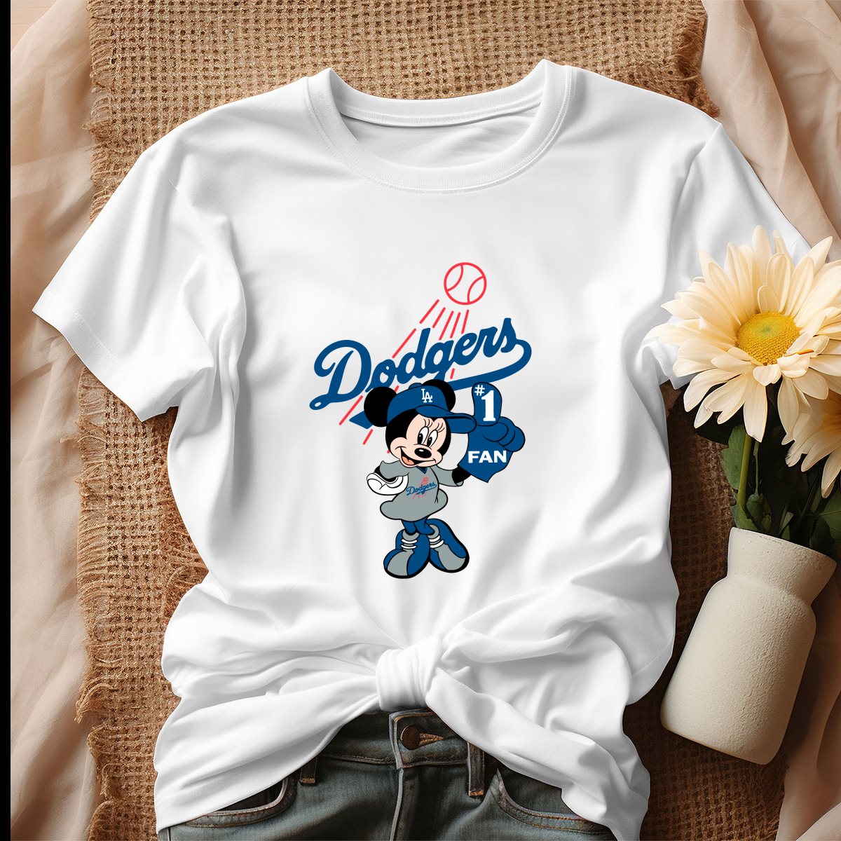 Cute Minnie Mouse Dodgers Fan Baseball Shirt, Tshirt | Inspire Uplift