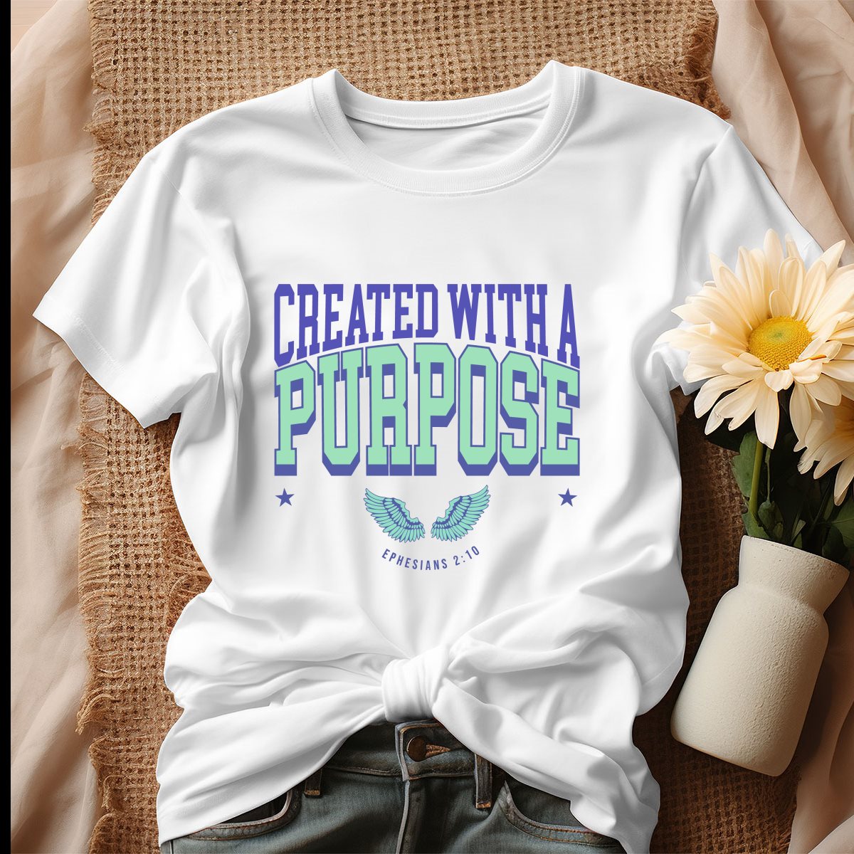 Christian Created With A Purpose Ephesians Shirt, Tshirt | Inspire Uplift