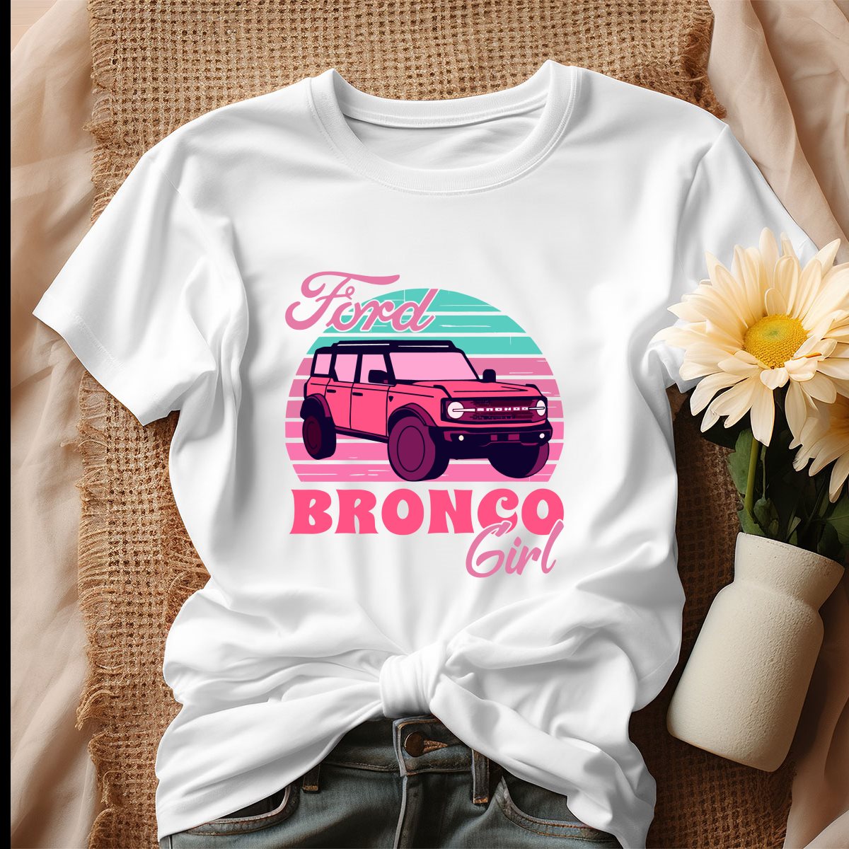 Funny Pink Ford Bronco Girl Shirt | Inspire Uplift