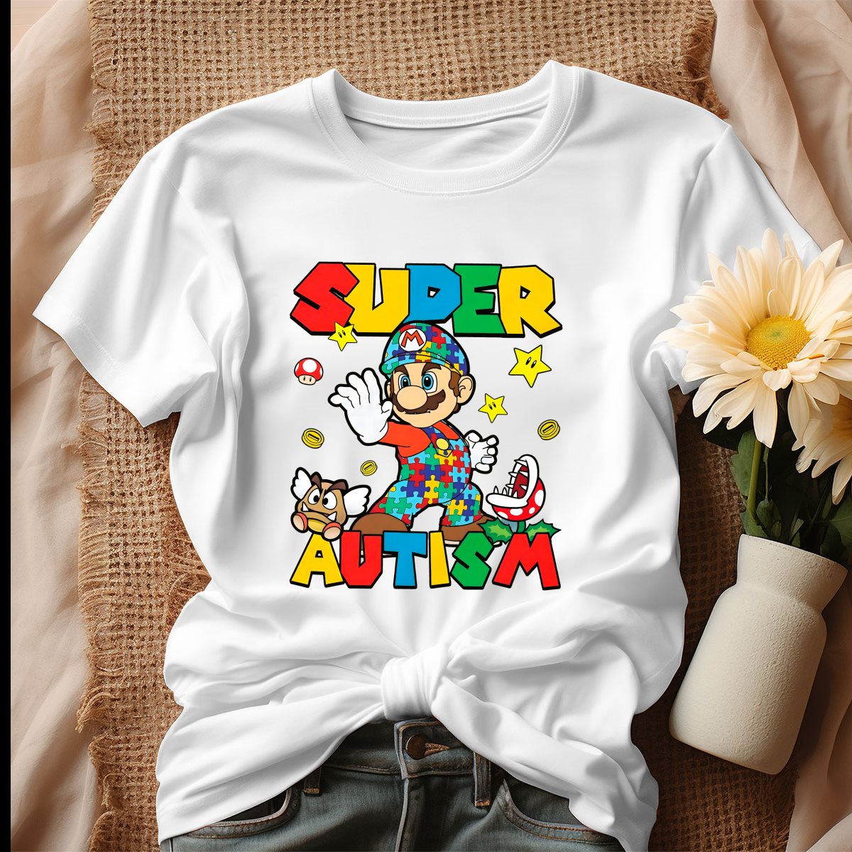 Retro Super Mario Super Autism Shirt - Inspire Uplift