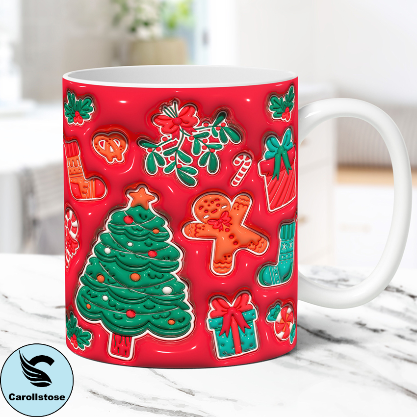 3D Christmas Mug Wrap Inflated Christmas Mug Wrap Sublimatio - Inspire ...