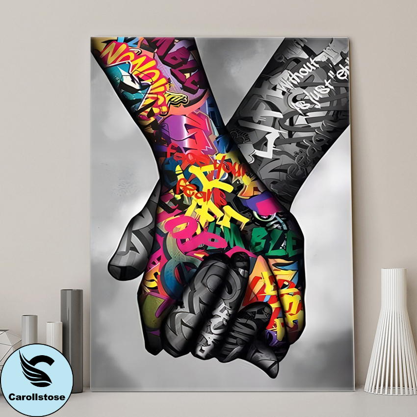 Banksy Holding Hands Graffiti Art Canvas Print,romantic Urba | Inspire Uplift