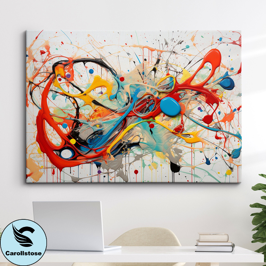 Colorful Paint Splash Abstract Oil Painting Splatter Style W | Inspire ...