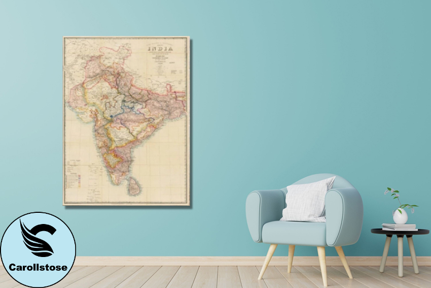 Vintage Map of India Archival Reproduction India Wall Map Pr | Inspire ...