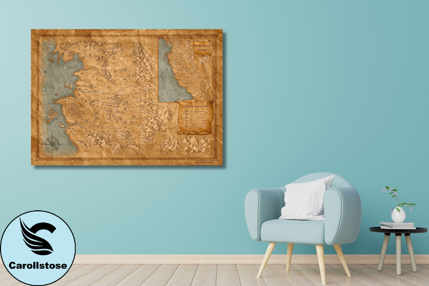 Witcher World Map, Continent, Northern Kingdoms Canvas , Wa - Inspire ...