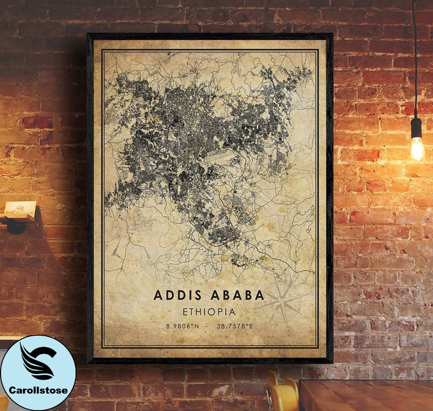 Addis Ababa Vintage Map Print , Addis Ababa Map , Addis Abab | Inspire ...