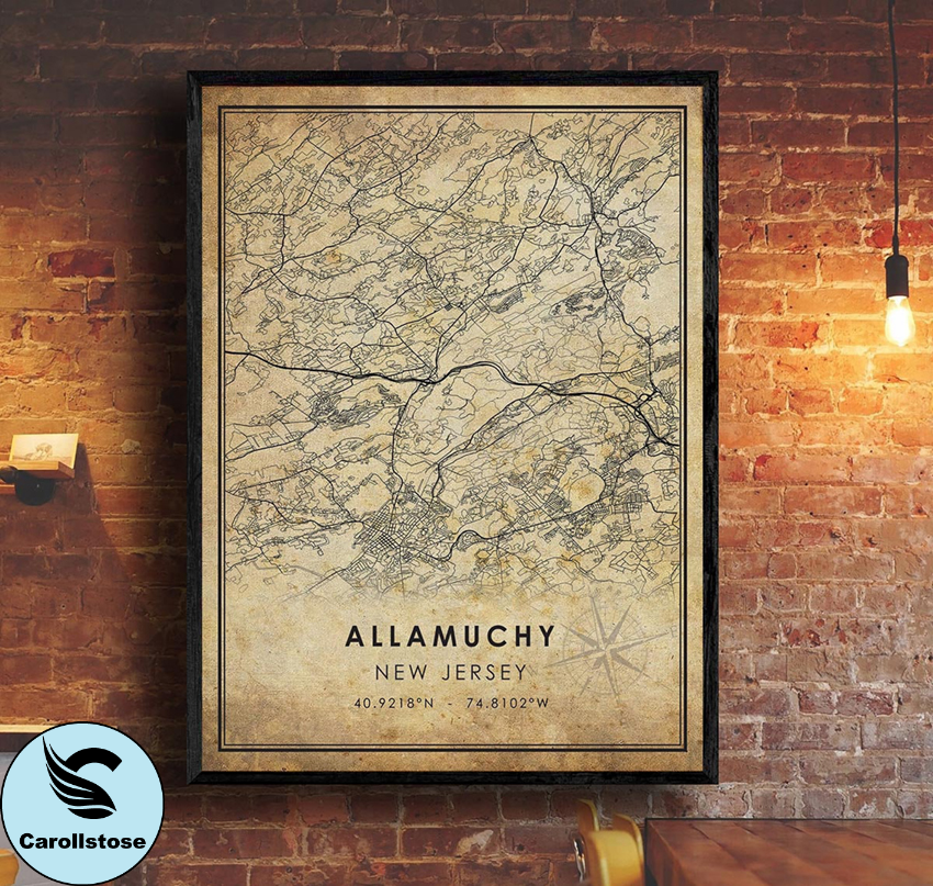 Allamuchy Vintage Map Print , Allamuchy Map , New Jersey Ma | Inspire ...