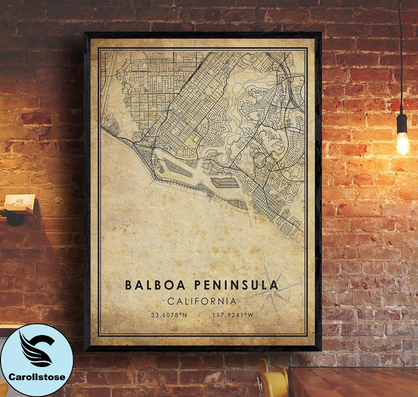 Balboa Peninsula Map Print , Balboa Peninsula Map , Californ | Inspire ...
