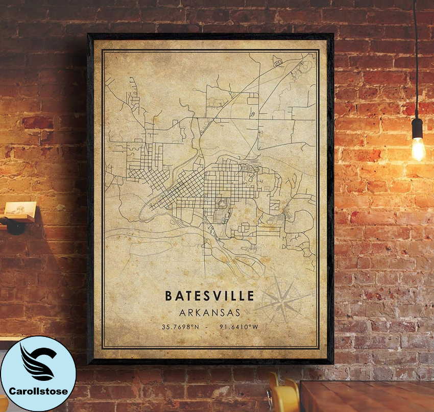 Batesville Vintage Map Print , Batesville Map , Batesville A | Inspire ...