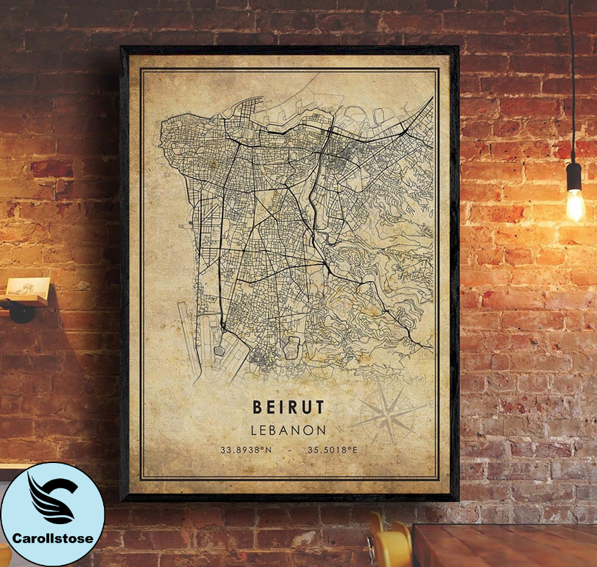 Beirut Map Print , Beirut Map , Lebanon Map Art , Beirut Cit | Inspire ...