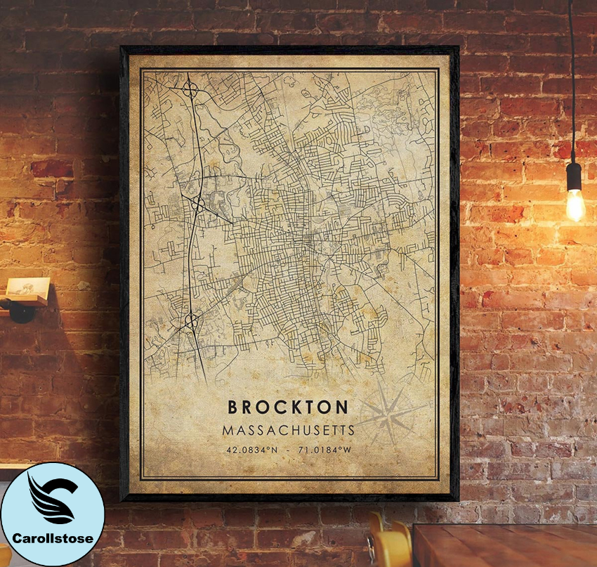 Brockton Map Print , Brockton Map , Massachusetts Map Art , | Inspire ...