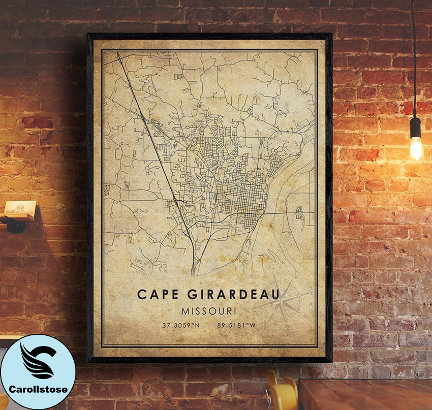 Cape Girardeau Vintage Map Print , Cape Girardeau Map , Miss | Inspire ...