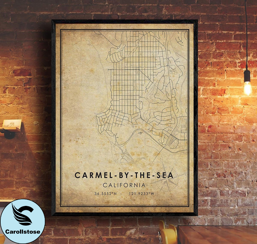 Carmel By The Sea Map Print , Carmel By The Sea Map , Califo | Inspire ...