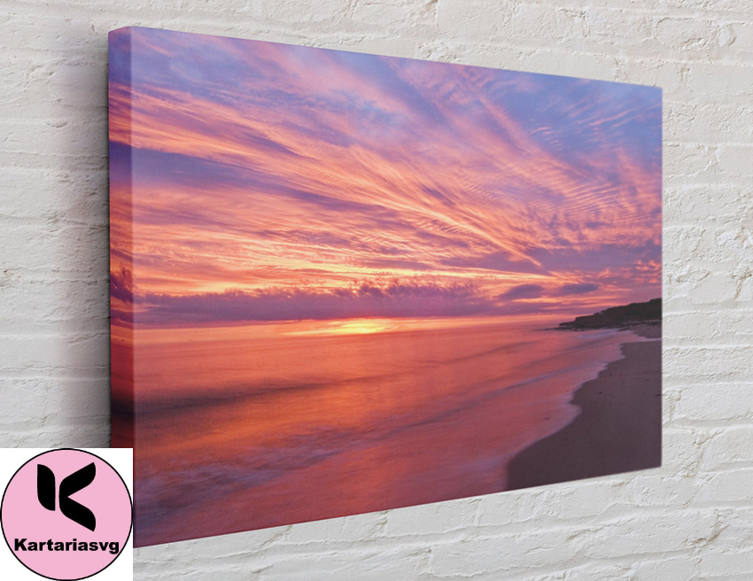 Sunset Island Beach View Canvas, Canvas Wall Art Canvas Desi | Inspire ...