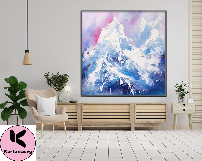 Abstract Snow Mountain Original Landscape Oil Painting On Ca | Inspire ...