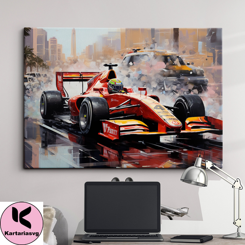 Formula 1 Racing Las Vegas F1 Sport Abstract Modern Painting - Inspire ...