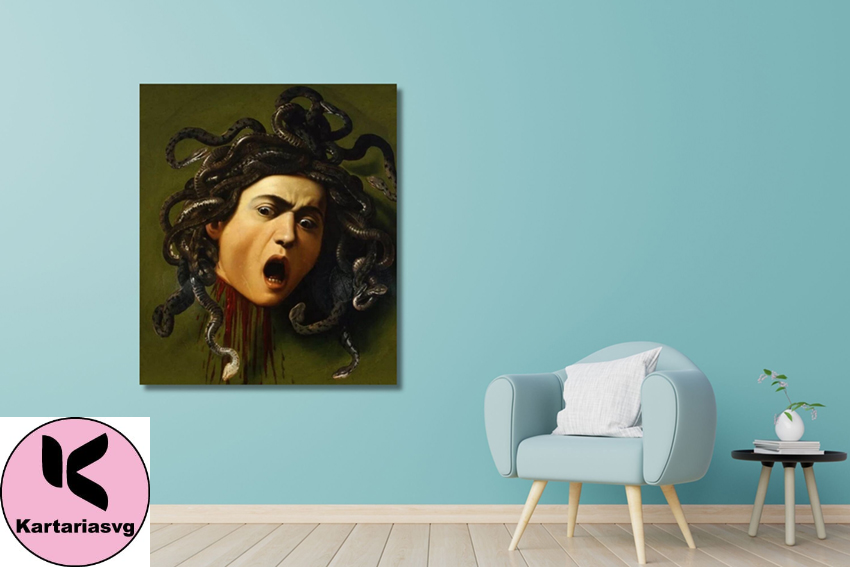 Caravaggio Depictions Of Medusa ,Canvas Art Reproduction, | Inspire Uplift