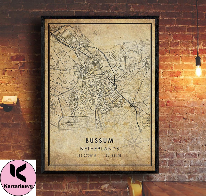 Bussum Map Print , Bussum Map , Netherlands Map Art , Bussum - Inspire ...