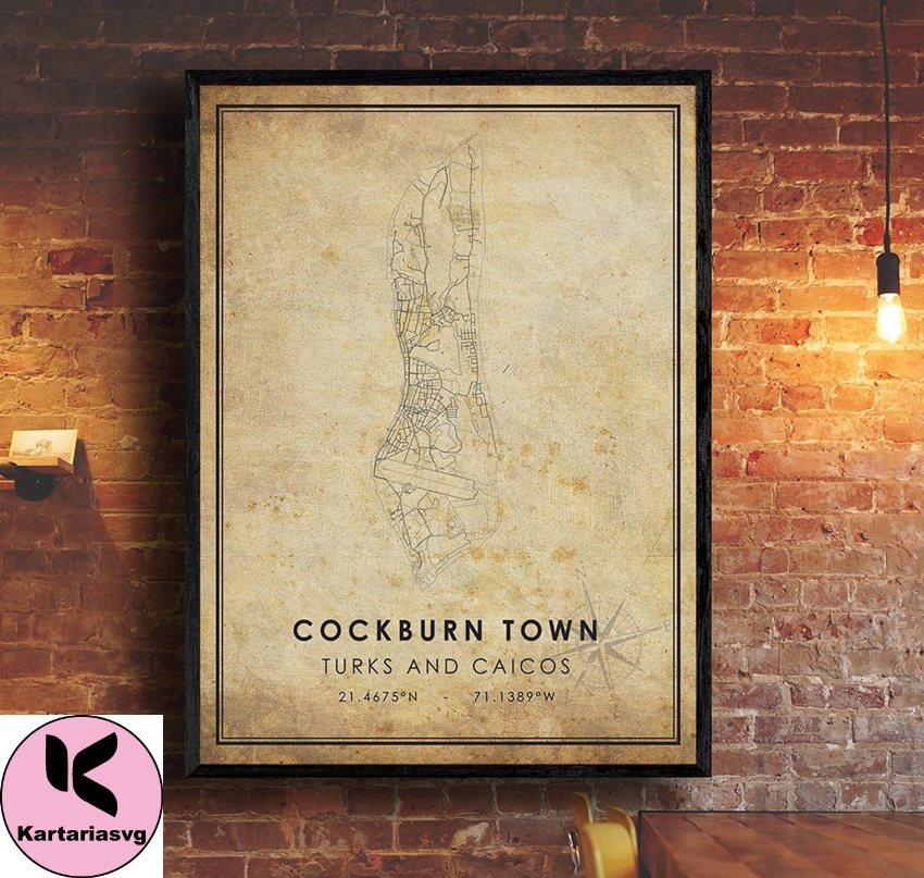 Cockburn Town Map Print , Cockburn Town Map , Turks and Caic | Inspire ...