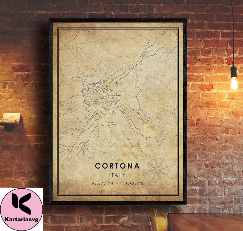 Cortona Map Print , Cortona Map , Italy Map Art , Cortona Ci | Inspire ...