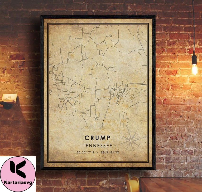 Crump Map Print , Crump Map , Tennessee Map Art , Crump City | Inspire ...
