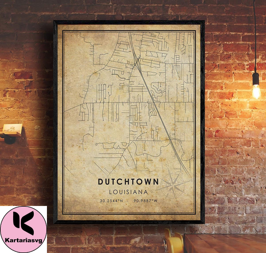 Dutchtown Map Print , Dutchtown Map , Louisiana Map Art , Du - Inspire ...