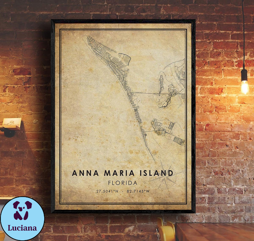 Anna Maria Island Map Print , Anna Maria Island Map , Florid | Inspire ...