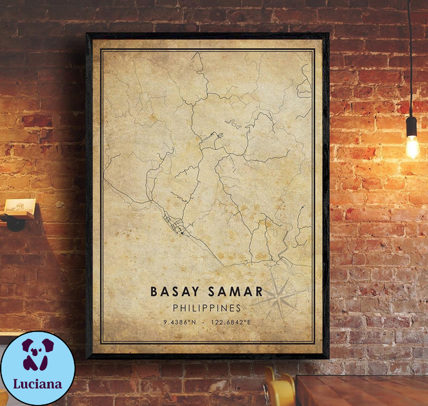 Basay Philippines Vintage Map Print , Philippines Map , Basa | Inspire ...