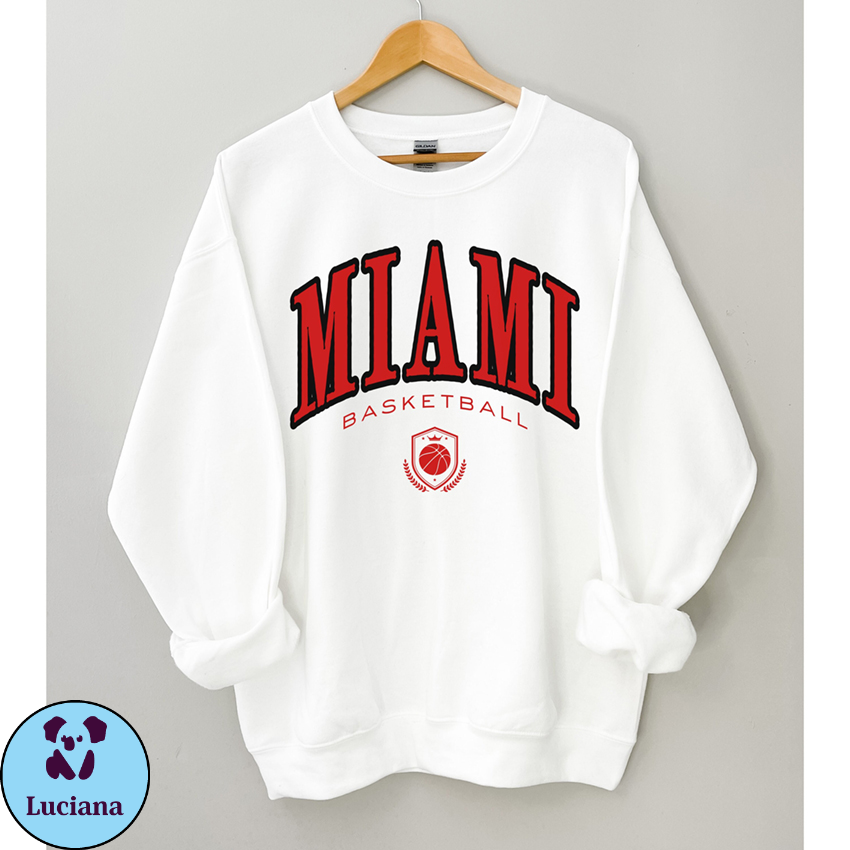Miami Basketball SweatShirt , Vintage Inspired Miami Crewnec | Inspire ...