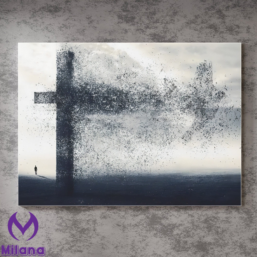 Cross Dove Poster, Inspirational Christian Art, Symbol Of Fa | Inspire ...