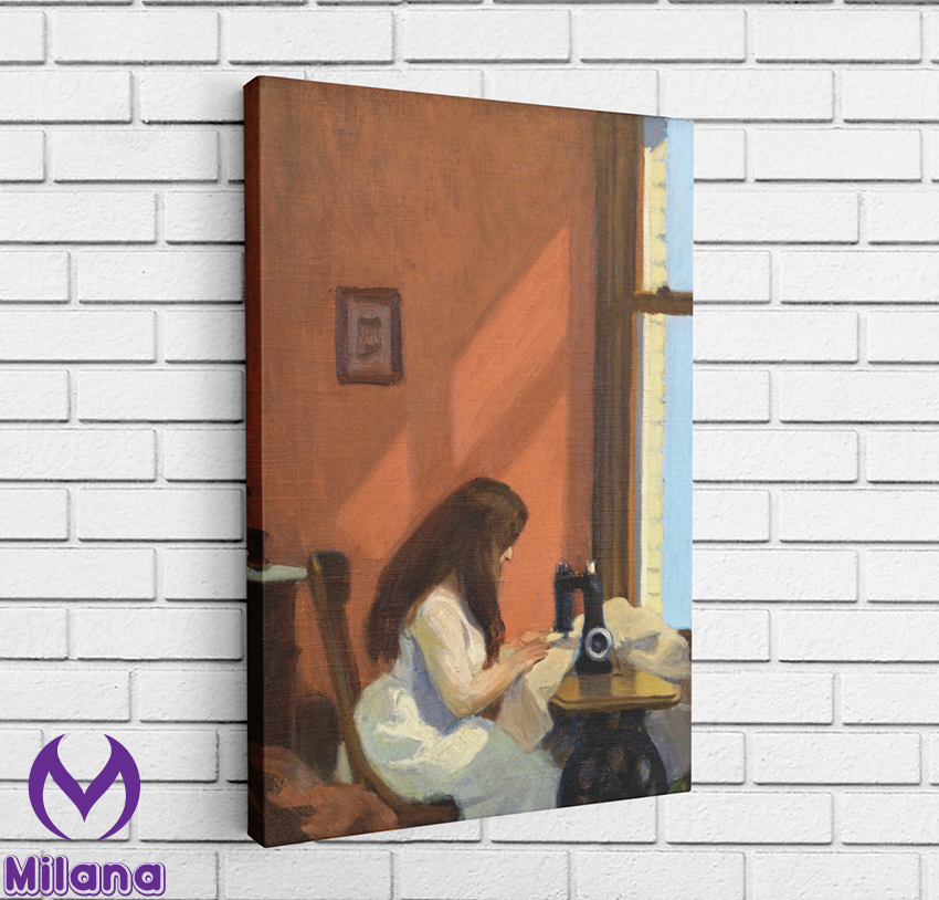 Edward Hopper Girl at Sewing Machine Canvas, Wall Art Canvas | Inspire ...