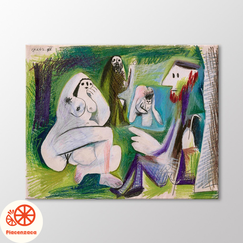 Breakfast On The Grass by Pablo Picasso Canvas Wall Art, Pic | Inspire ...