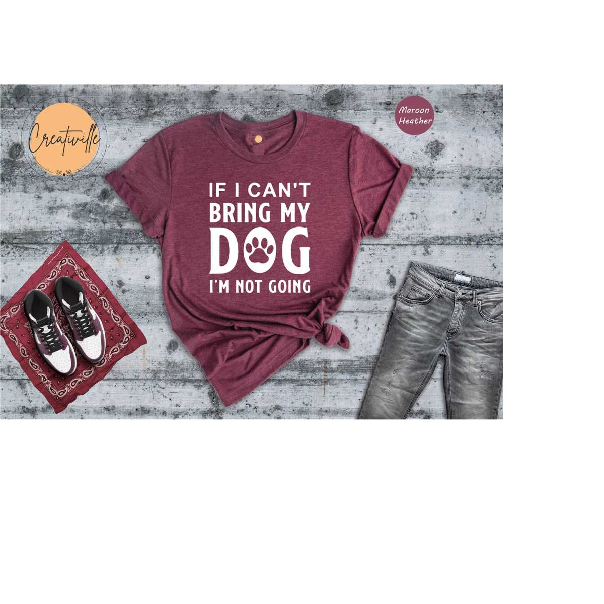 If I Cant Bring My Dog Im Not Going Shirt, Dog Paw Shirt, Br | Inspire ...