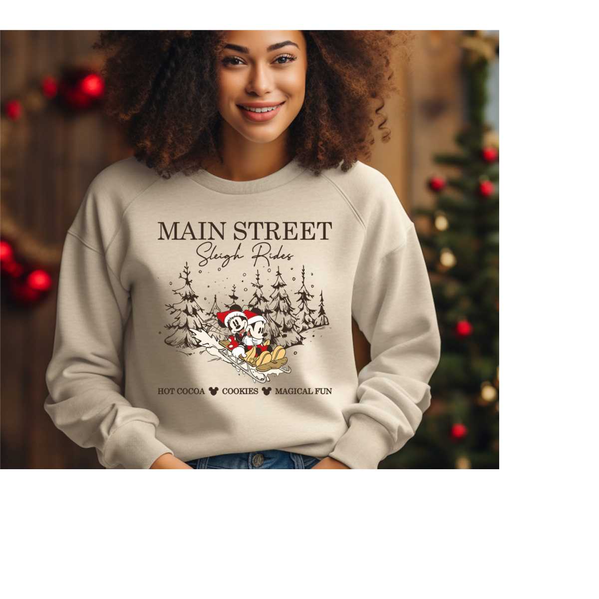 Disney Mickey Minnie Main Street Sleigh Rides Sweatshirt, Di | Inspire ...