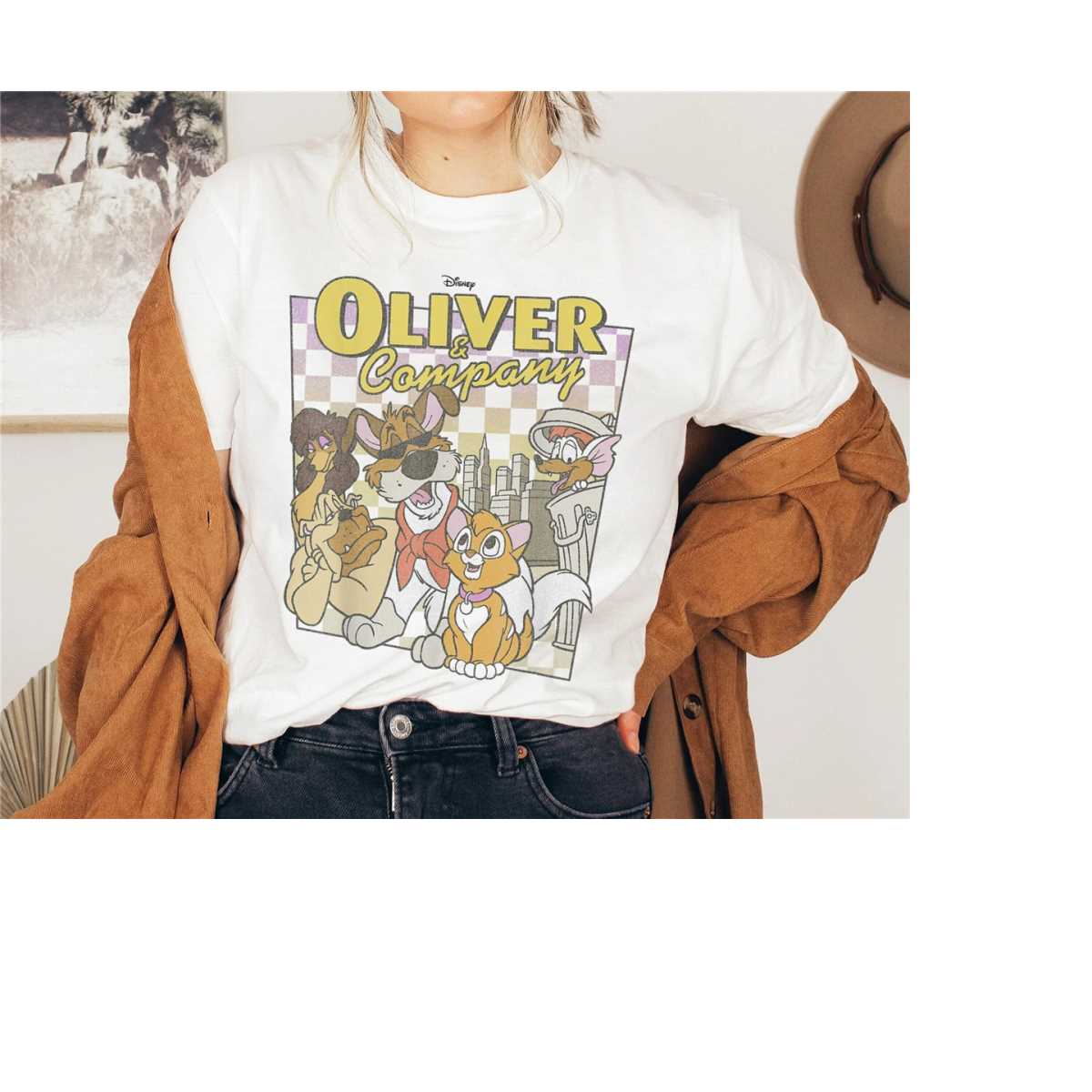 Oliver & Company Checkerboard Poster Shirt, Georgette, Tito | Inspire ...